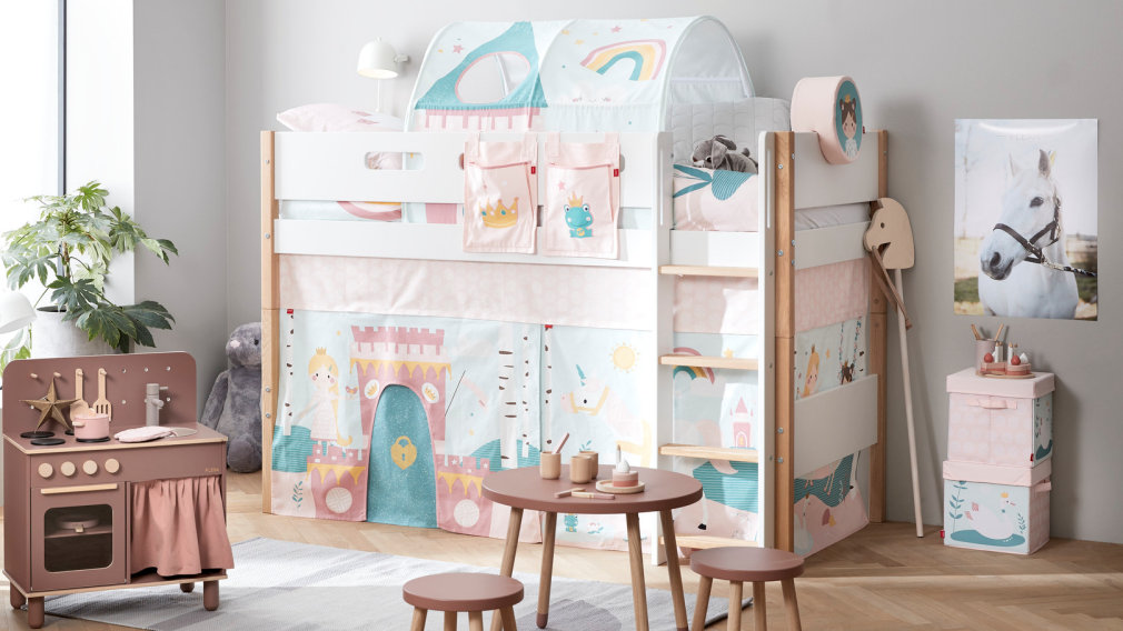 Flexa Nor Kinderzimmer und Hochbetten mittelhoch incl. Rost